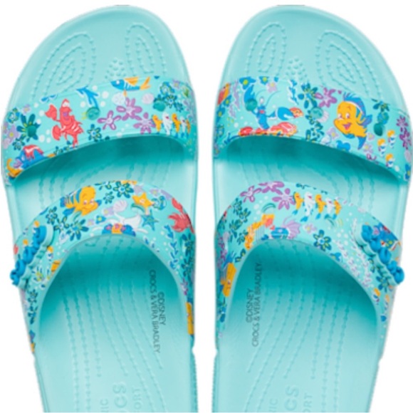 CROCS | Shoes | Ariel Little Mermaid Crocs Flip Flops Blue Ocean ...
